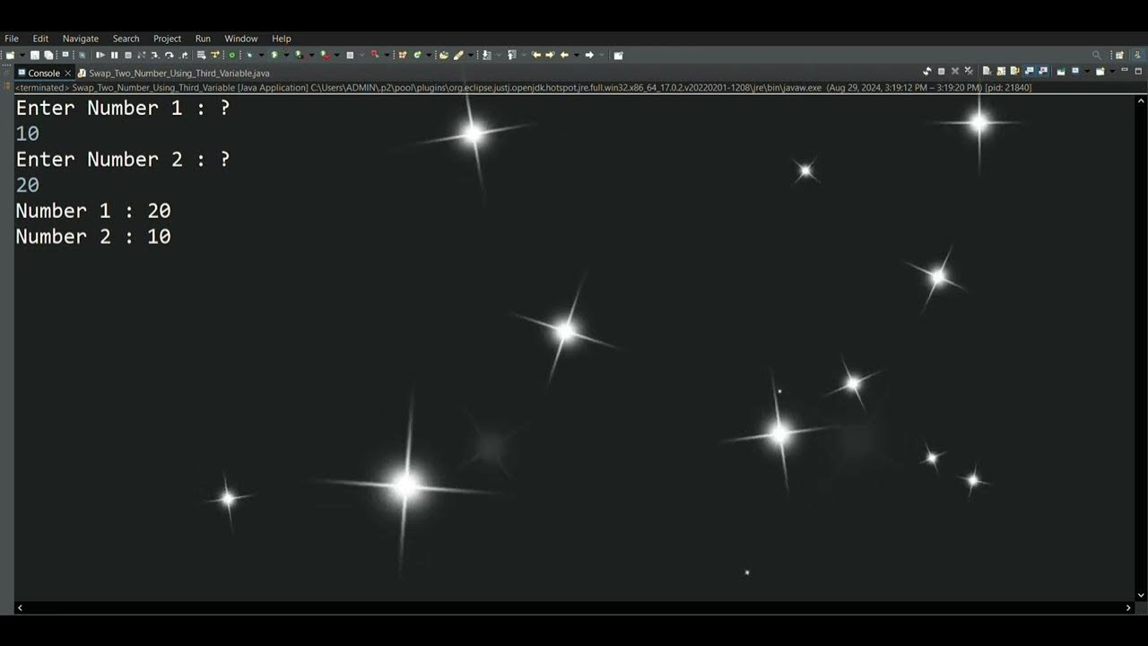 Java Program | SWAP using tHIRD Variable | How To Swap Number using third variable in java ...