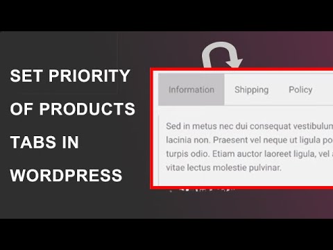 How to reorder/set priority of Tabs On Product Page | Woocommerce - YouTube