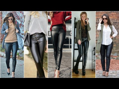 super stunning and elegant leather pants and lagging#shiny#leather lagging outfit