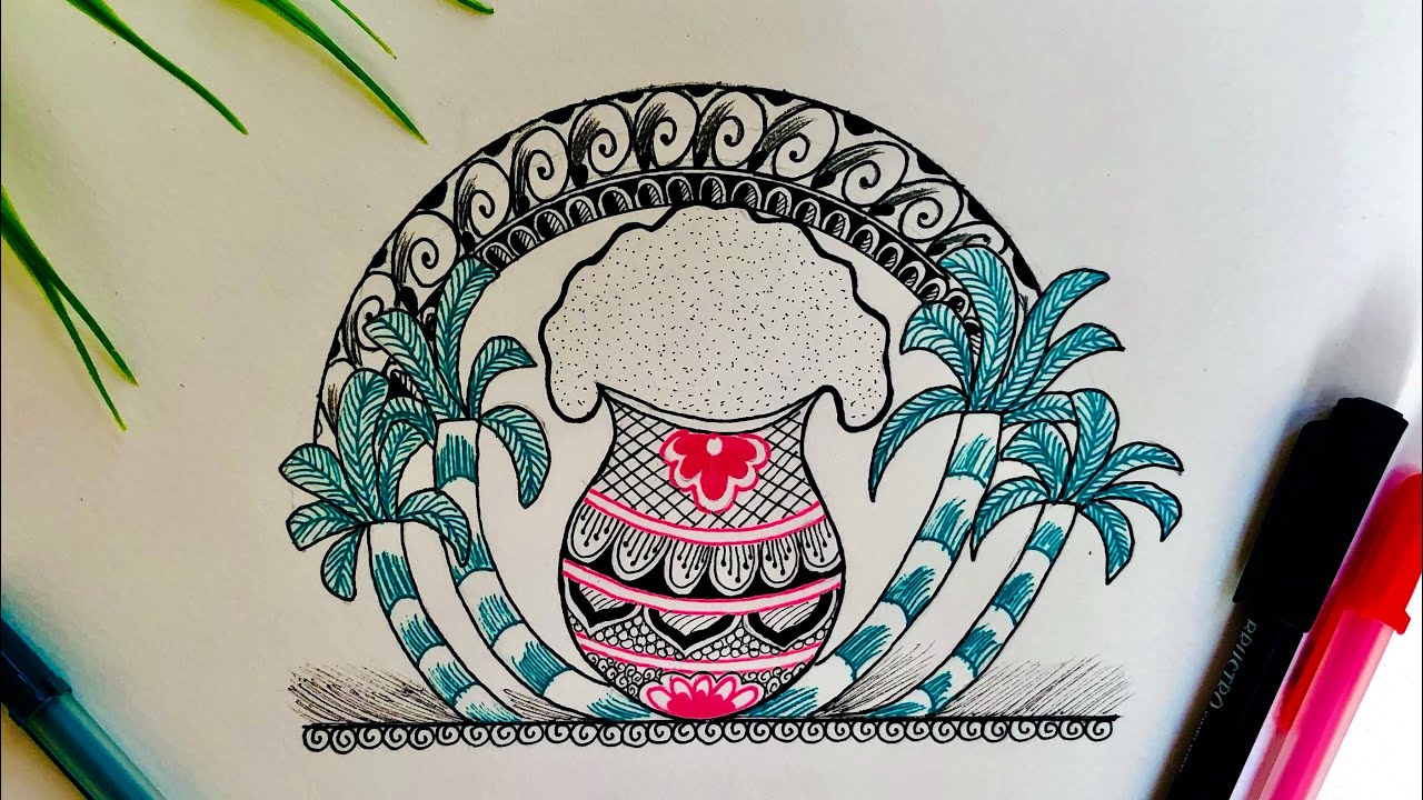 How to Draw Mandala Doodle Art for Beginners | Pongal Mandala Art ...