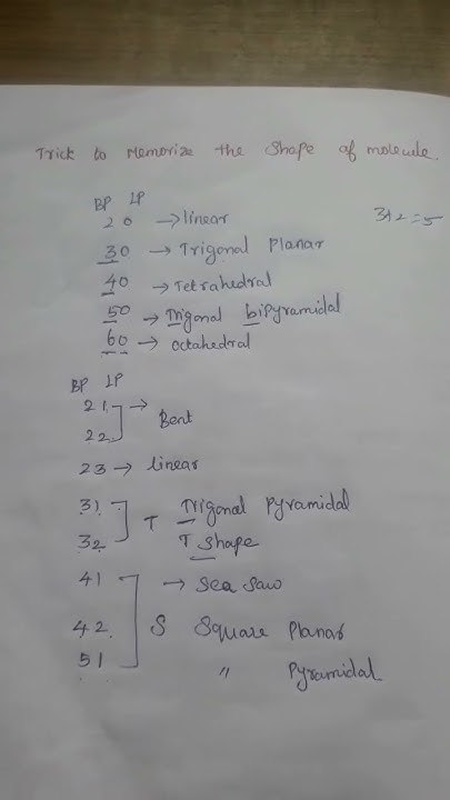 trick to memorize the shape of molecules - YouTube