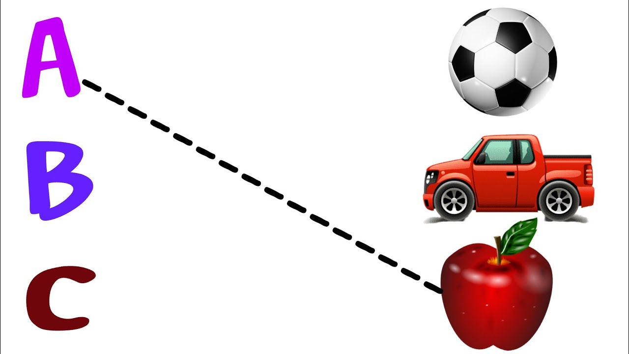 abcd matching | lkg class english worksheet | a for apple b for ball c ...