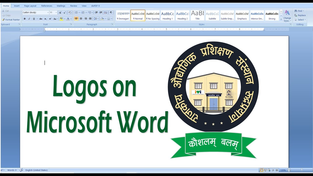 Designing ITI Logo on Microsoft Word - YouTube