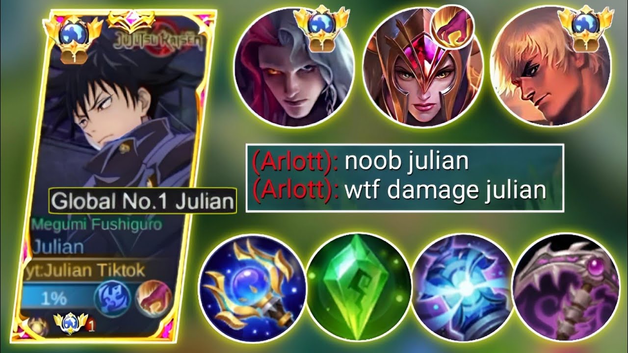 HARD GAME JULIAN VS NEW HERO ARLOTT | JULIAN BEST BUILD 2023 - TOP ...