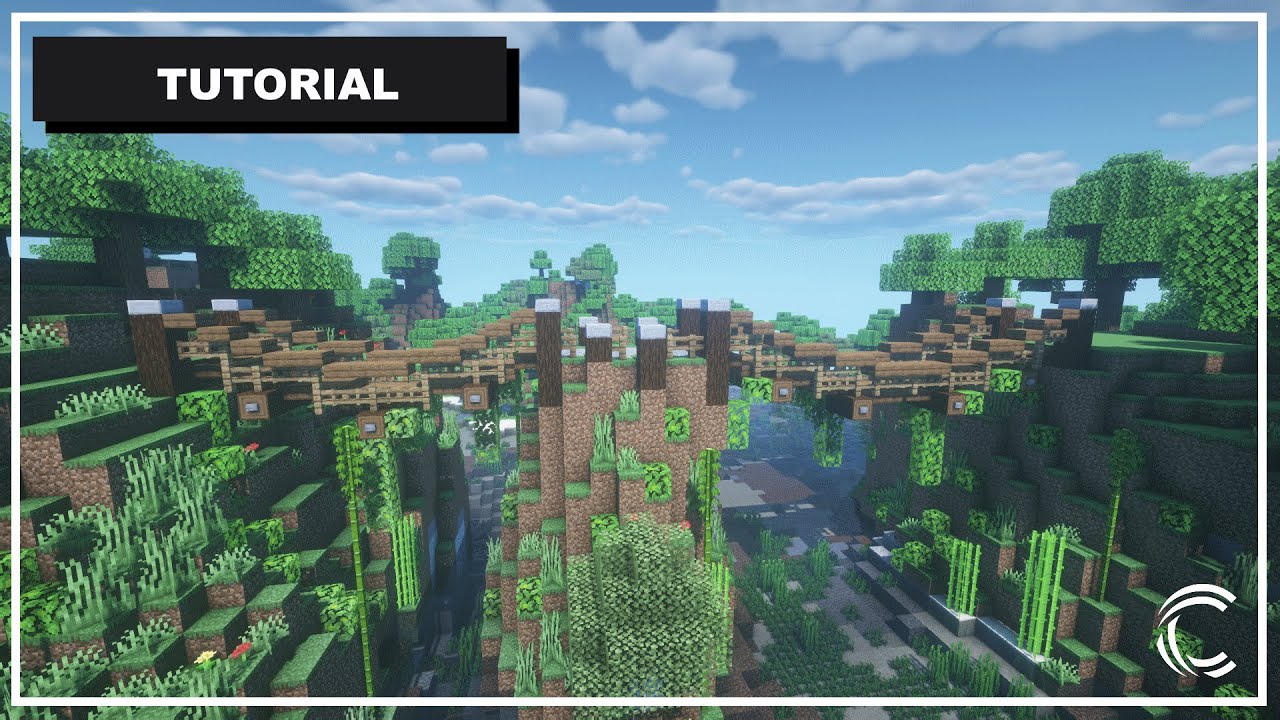 Minecraft: How to Build a Hanging Rope Bridge - YouTube