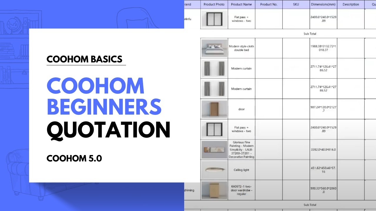 Coohom Tutorial 04 quotation - YouTube