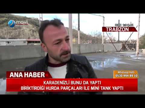 Karadenizli bunu da yaptı. Biriktirdiği hurda parçaları ile mini tank yaptı.