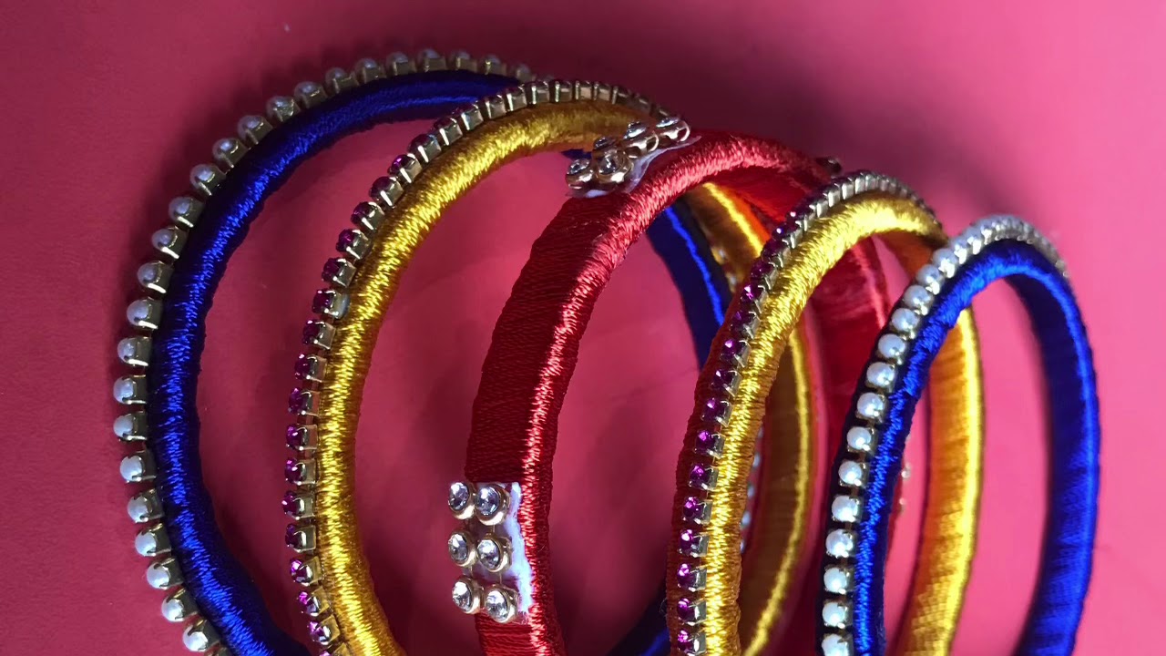 Revamp your old bangles || old to new easy diy || Silk thread bangles - YouTube