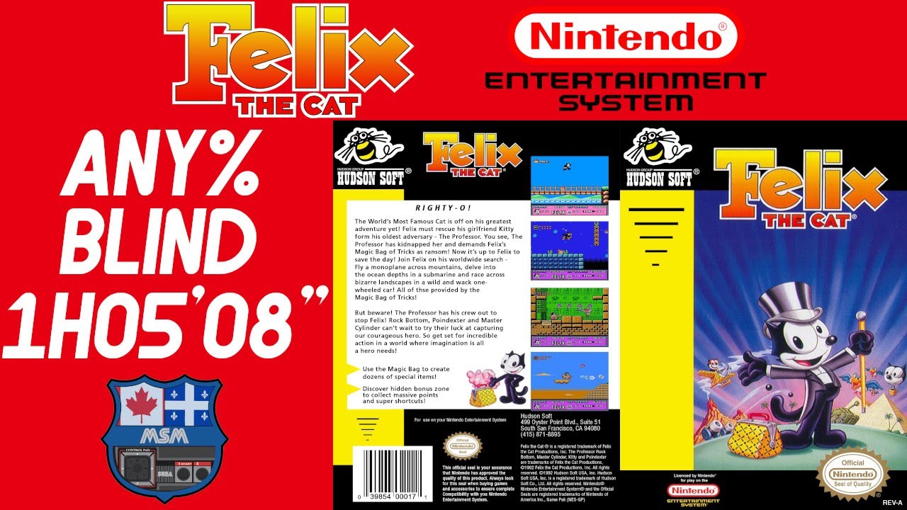 Felix the Cat [NES PS4] Any% (Blind 1st Playthrough) [1º05'08"] 58th ...