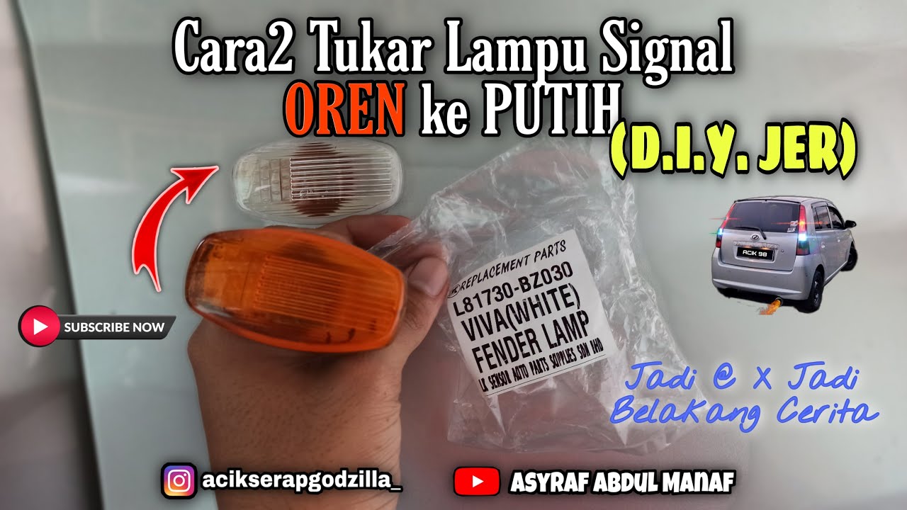 BELI LAMPU SIGNAL PUTIH DAPAT MENTOL SEKALI | CARA TUKAR LAMPU SIGNAL ...