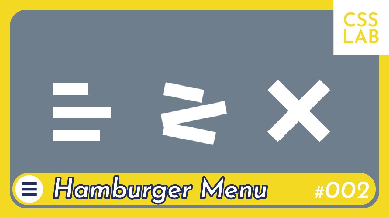 CSS Tutorial: Create Hover Effects for Hamburger Menu Example 002 - YouTube