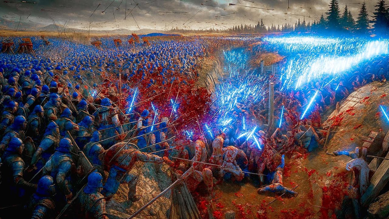 ⚔️ Can 1 MILLION Laser Knights Survive Against 5 MILLION Medieval ...