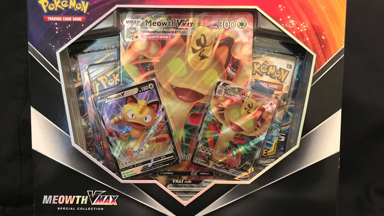 Pokémon Card Box Opening - Meowth V Max Special Collection - YouTube
