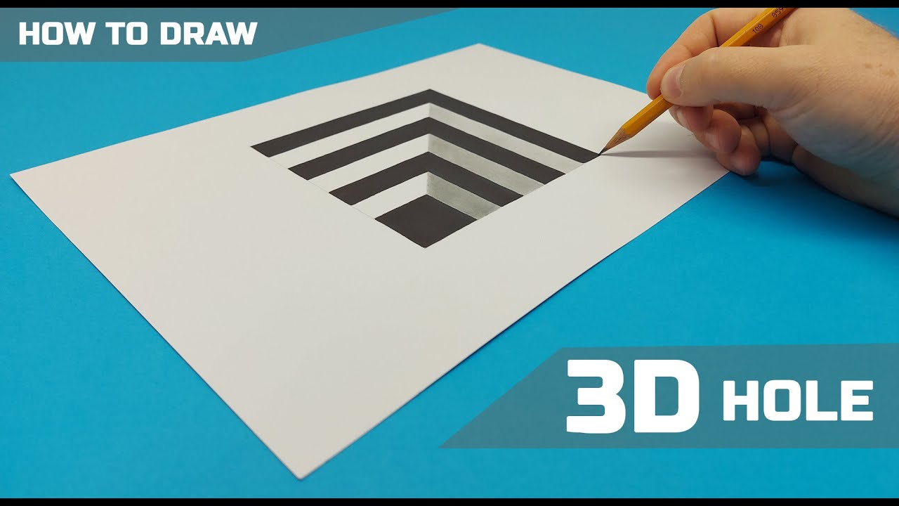 How To Draw 3D Hole - Anamorphic Illusion - 3D Trick Art on paper - YouTube