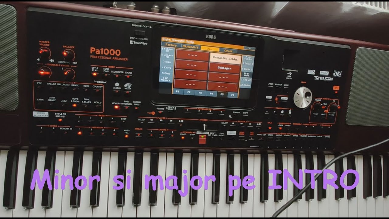 Minor si Major pe INTRO - Tutorial pa1000 - YouTube