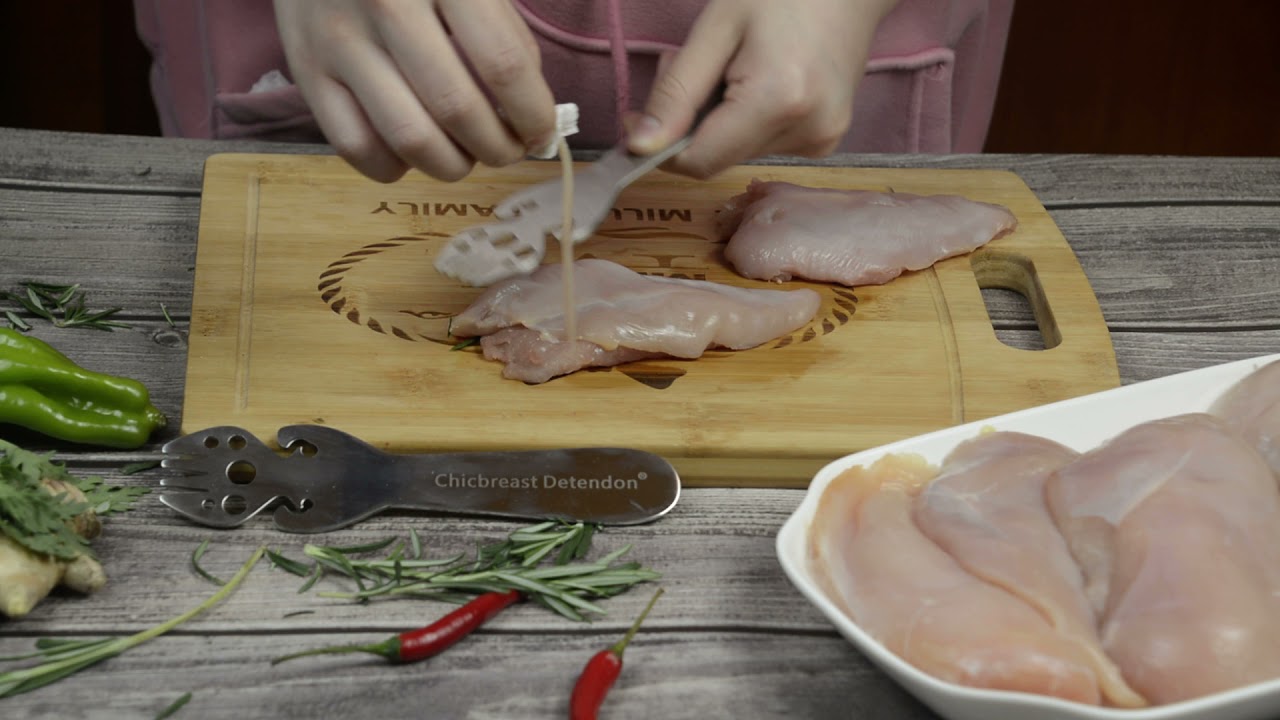 Chicken breast tendon remover - YouTube