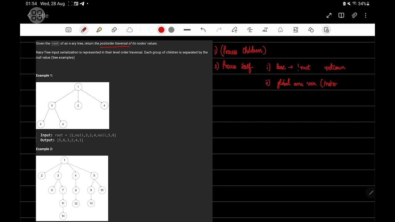 Leetcode | 590 | N-ary Tree Postorder Traversal | Tree | Traversal ...