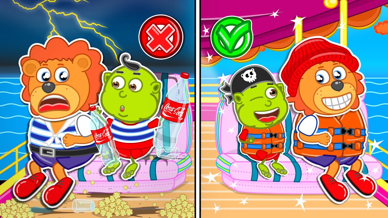 Lion Family | No No! Wear Your life jacket to Be Safe | Learn Safety ...