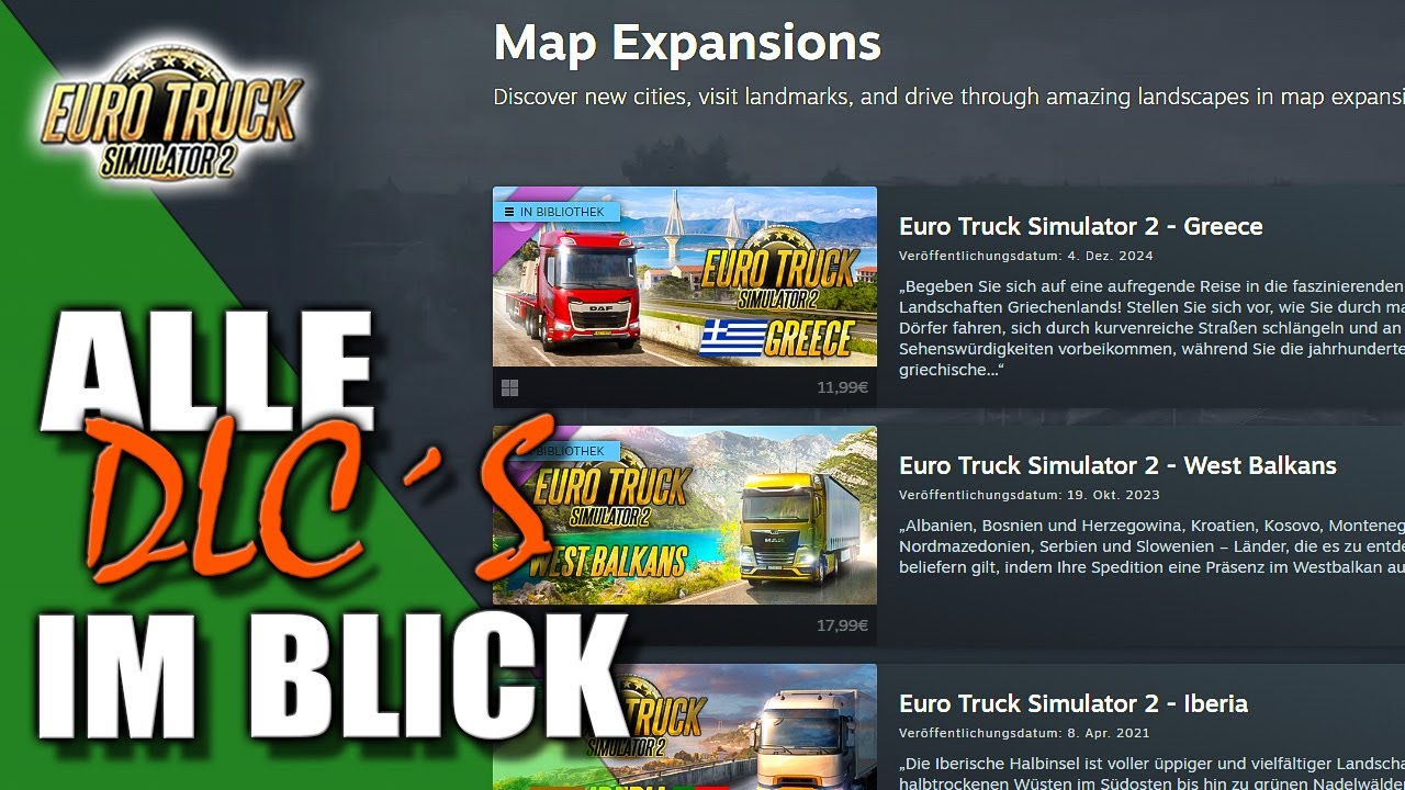 Alle ETS2 MAP-DLCs im Überblick 2025 🚚 Euro Truck Simulator 2 Map ...