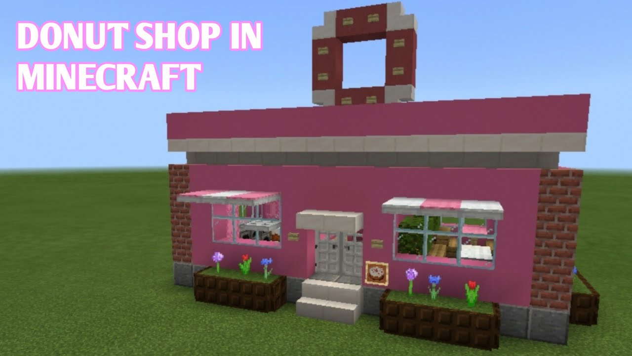 How To Build a Donut Shop In Minecraft🍩☕ - YouTube