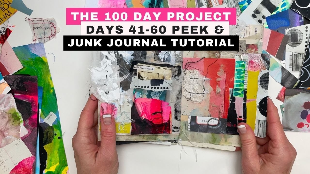 The 100 Day Project Days 41-60 Peek & Junk Journal Tutorial - YouTube
