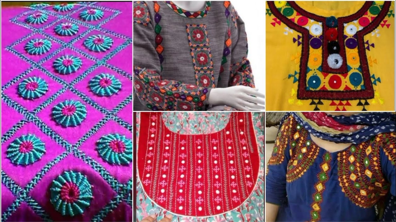 Outstanding mirror work with traditional sindhi balochi gujarati hand ...