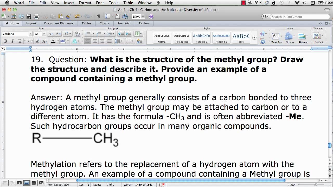 AP Biology Functional Groups - Methyl group - YouTube