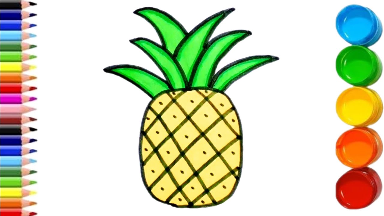 How to Draw a Pineapple | Draw A Pineapple Step By Step - YouTube
