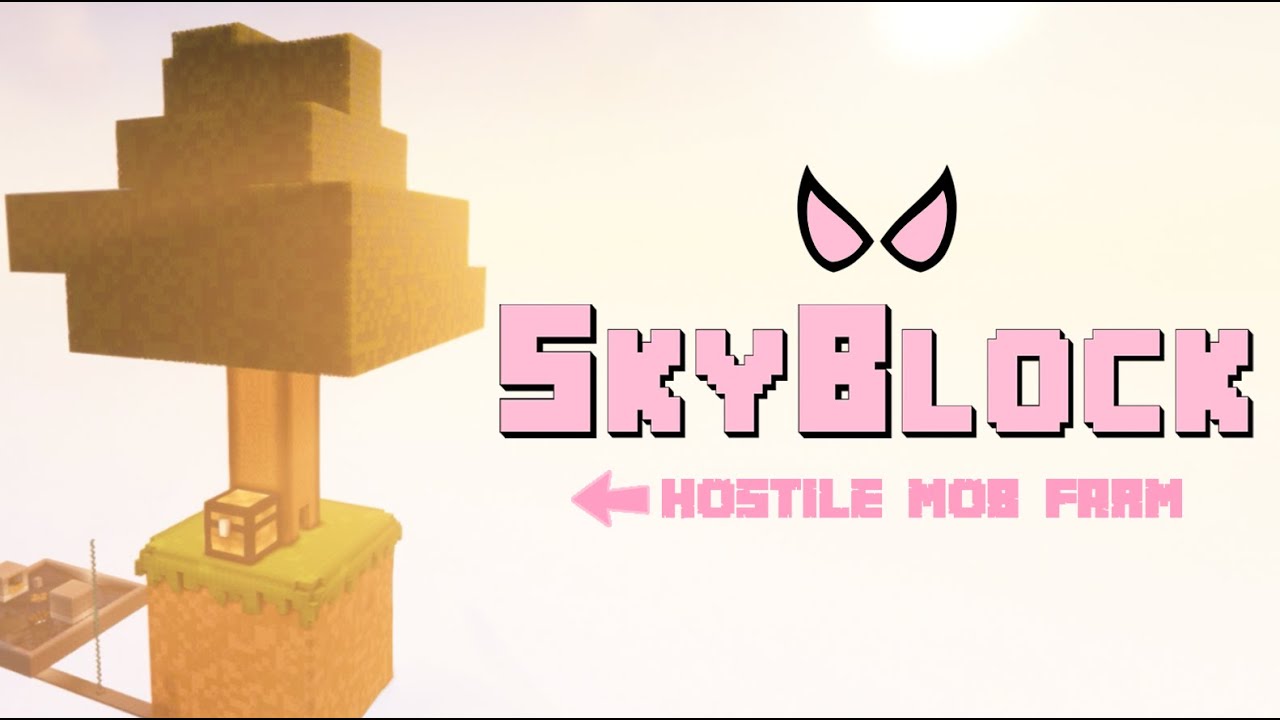 Building A Hostile Mob Farm in Skyblock | Minecraft Skyblock Timelapse ...