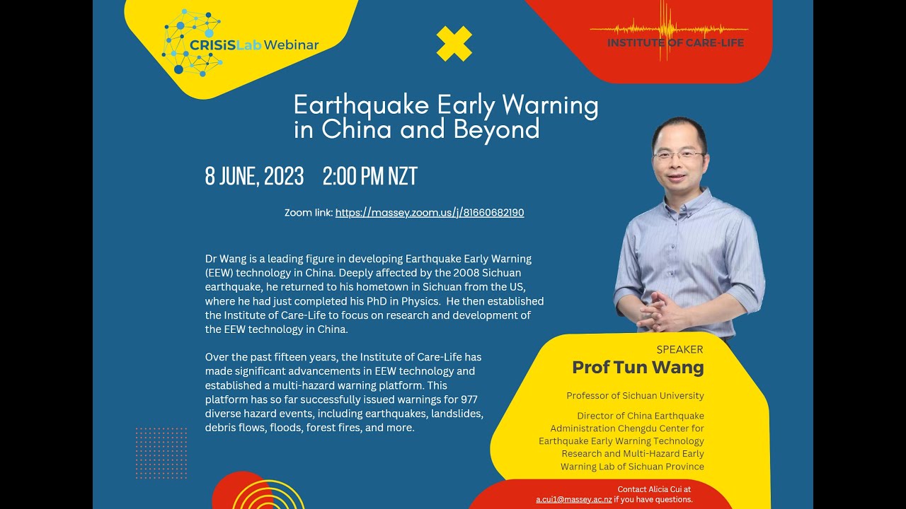 CRISiSLab Webinar: Earthquake Early Warning in China and Beyond - YouTube