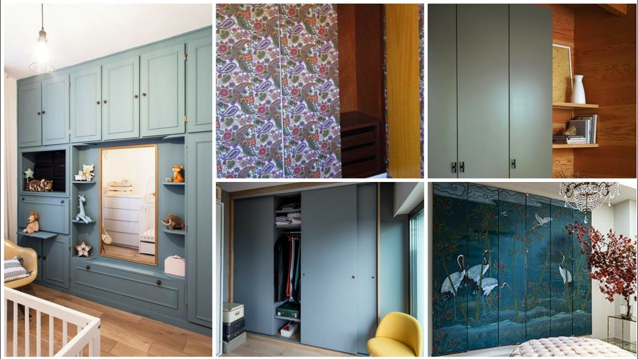 Most beautiful wood interior wardrobes with wall racks& decals stickers ...