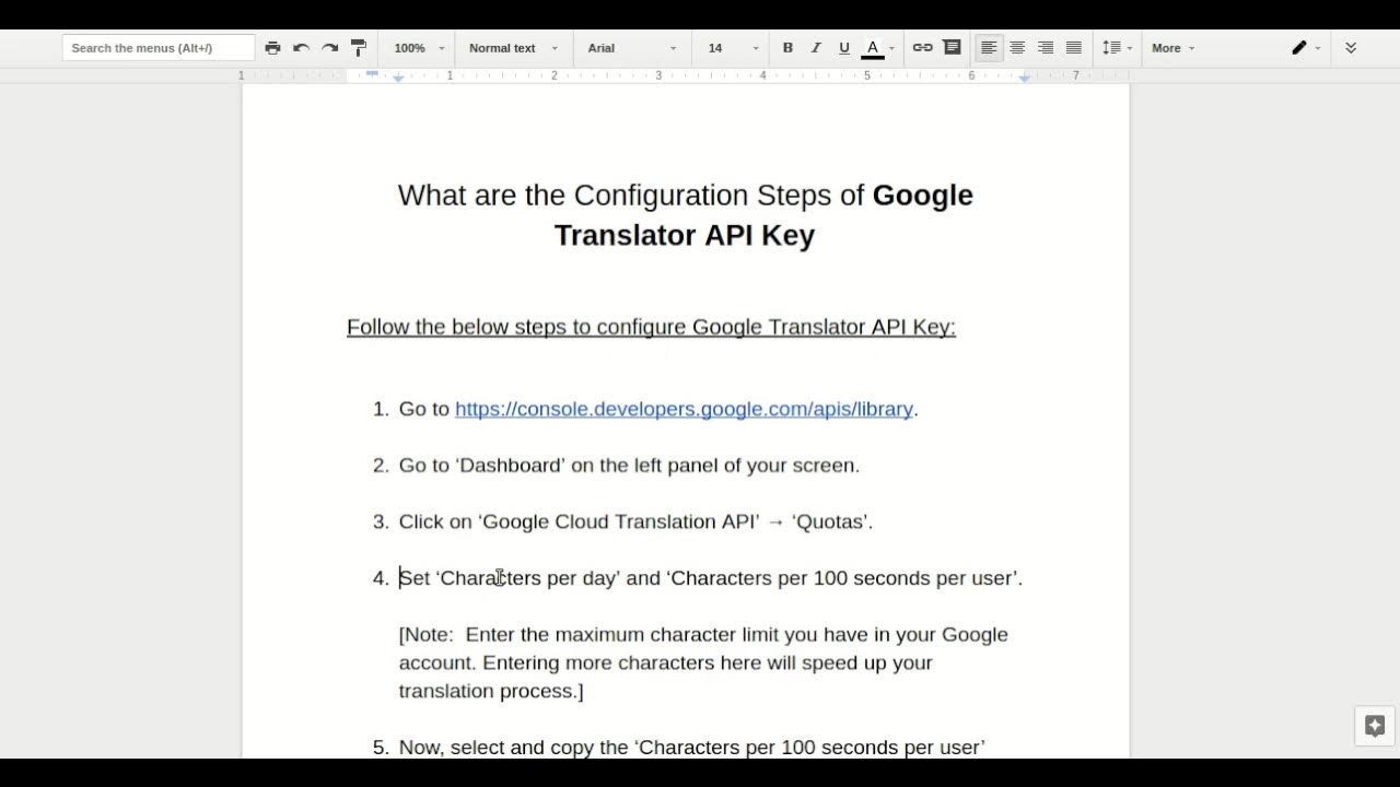Configuration steps of Google Translator API Key for Language ...