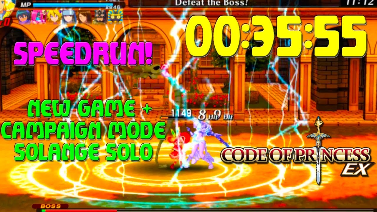 Code of Princess EX NG+ Speedrun - Solange Solo in 35:55.34 - YouTube