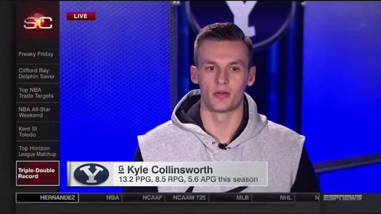 BYU Guard Kyle Collinsworth Interview on Sportscenter: 2-13-2015 - YouTube