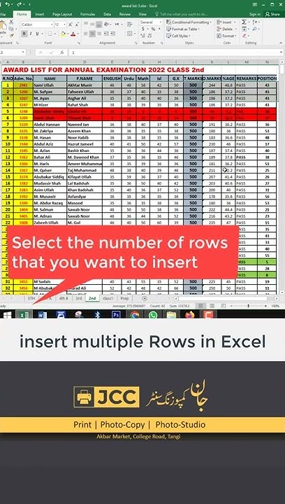 How to Insert Multiple Rows in Excel | Jan Composing Centre - YouTube