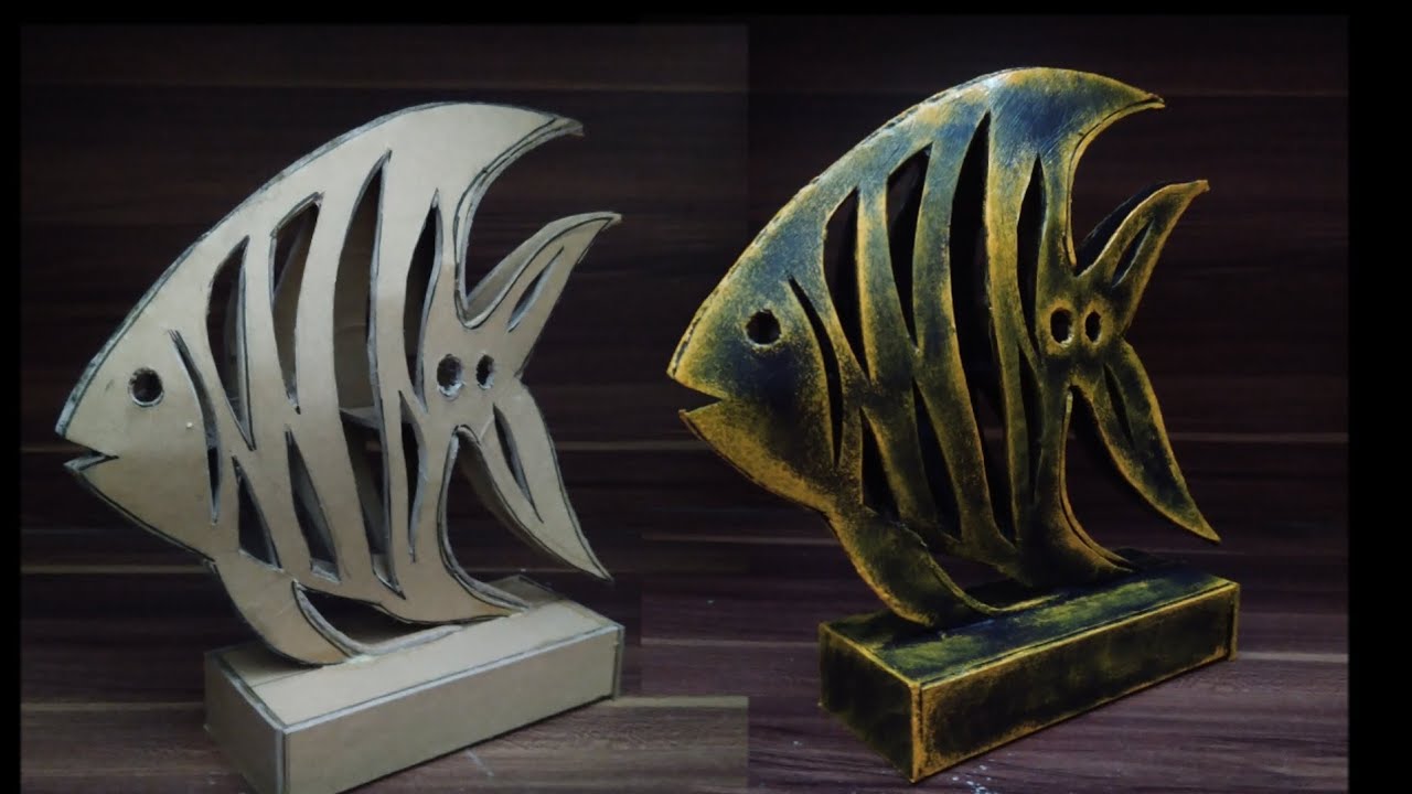 Membuat Patung Deformasi Ikan dari Kertas Karton. DIY how to make ...
