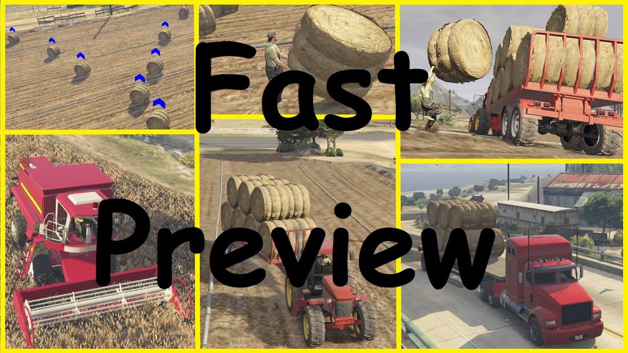 Farmer Similator Job ESX,QB Fivem, harvesting crops , stacking bales on ...