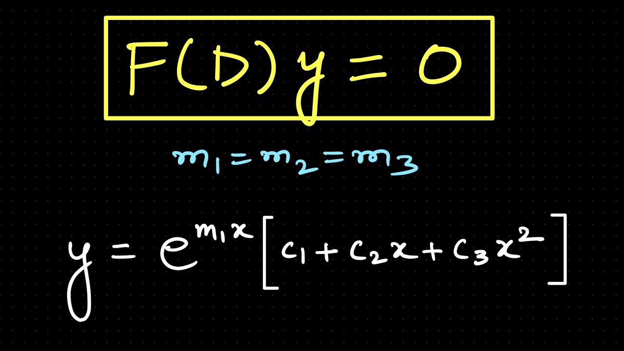 Higher Order Linear Differential Equations with Constant Coefficients ...