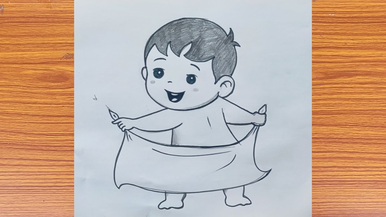 cute baby cartoon drawing // cute baby drawing easy step by step //cute ...