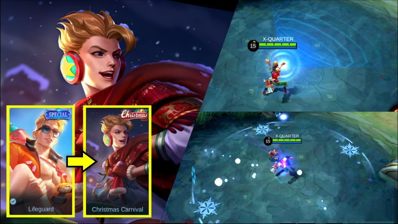 Script Skin Claude Special Lifeguard to Christmas Carnival Full Effect ...