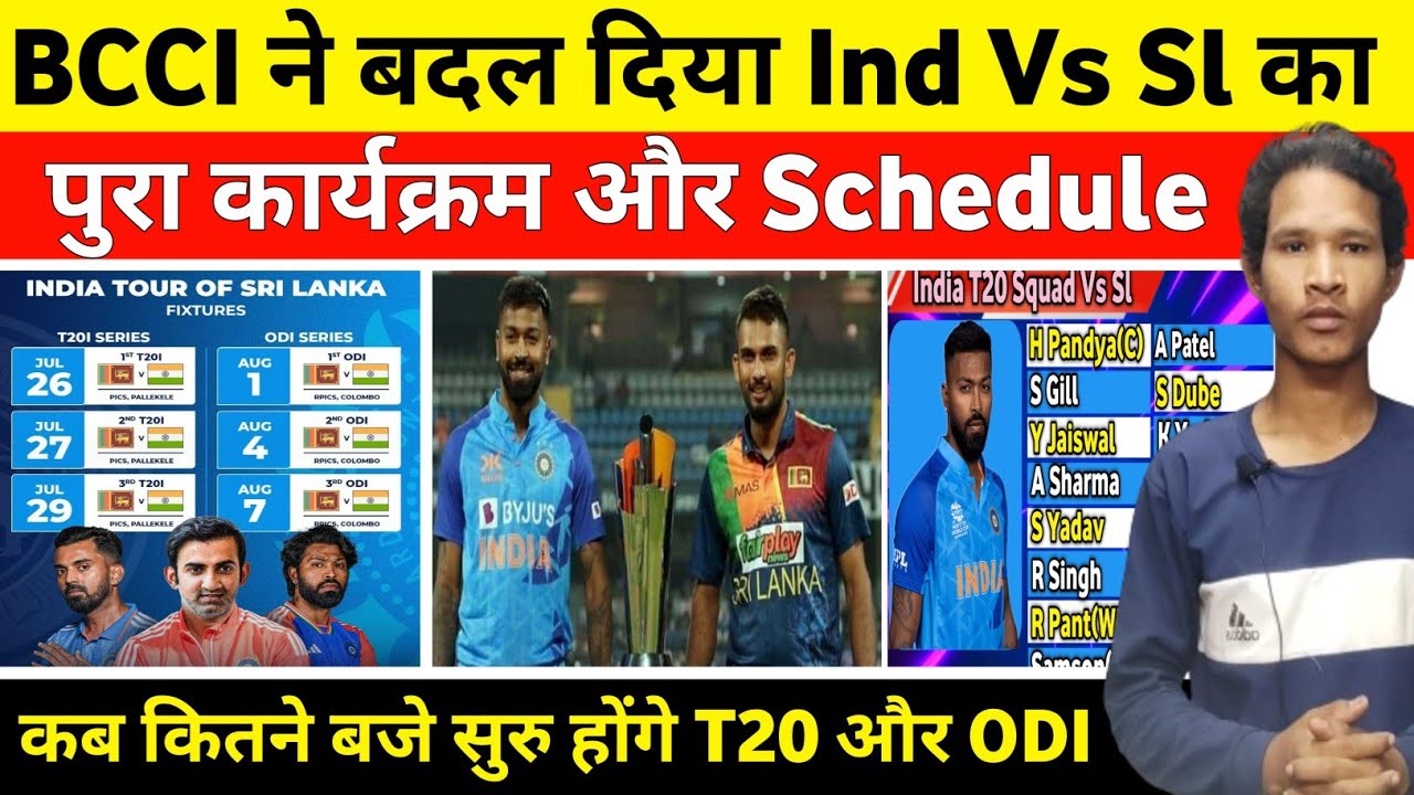 India Tour Of Sri Lanka 2024-Odi&T20 Series Full Schedul|Ind Vs Sl T20 ...
