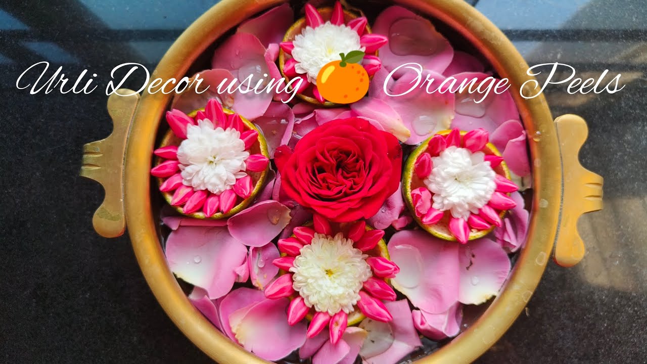 Unique Urli Decor with Orange Peel Lotus & Pink Oleander | Easy DIY ...
