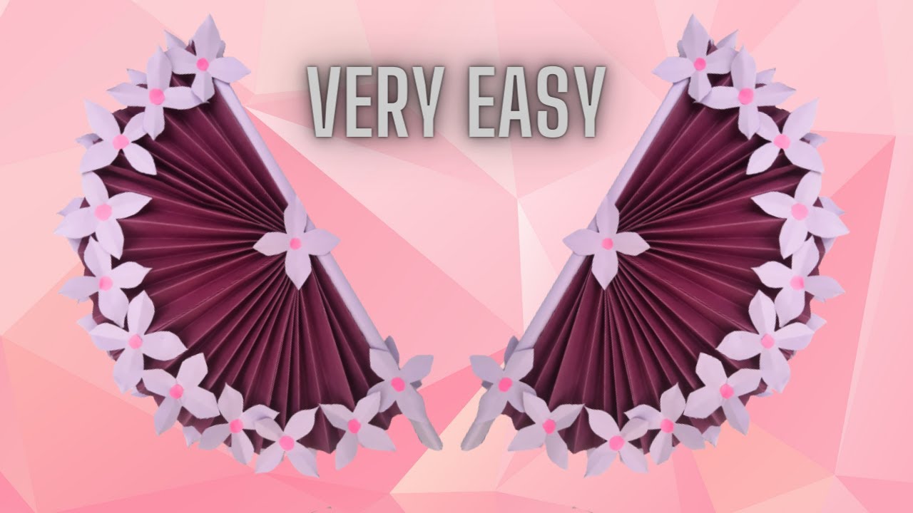 How to Make Paper Hand Fan | Paper Fan Making | Making Hand Fan Out of ...