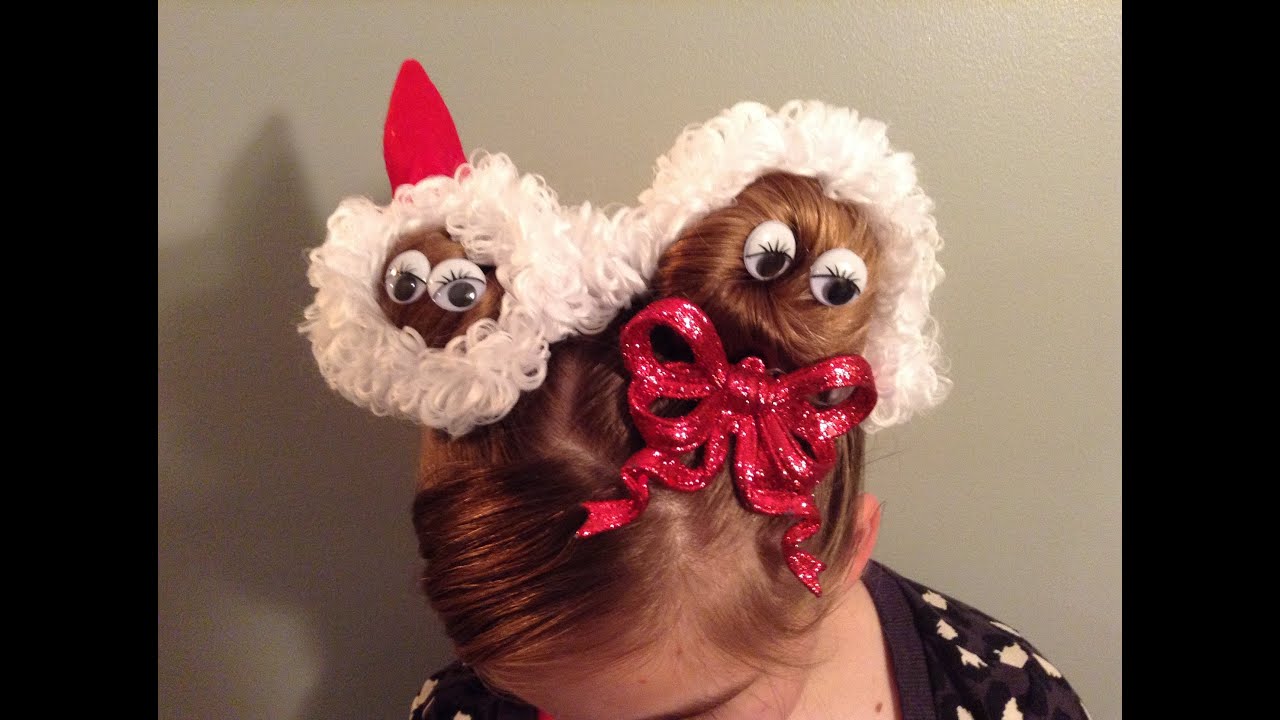 Christmas Holiday Santa and Mrs Claus Hairstyle - YouTube