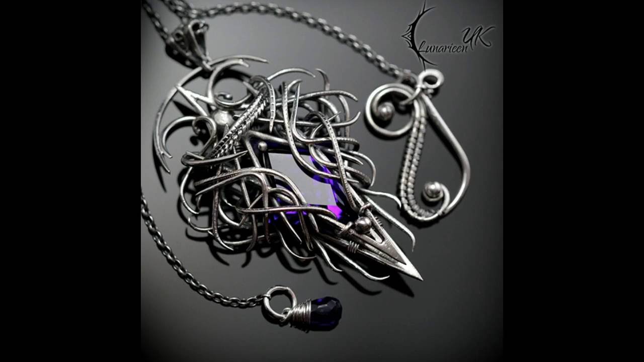 Gothic / Fantasy silver necklace - QUATHARDION - YouTube