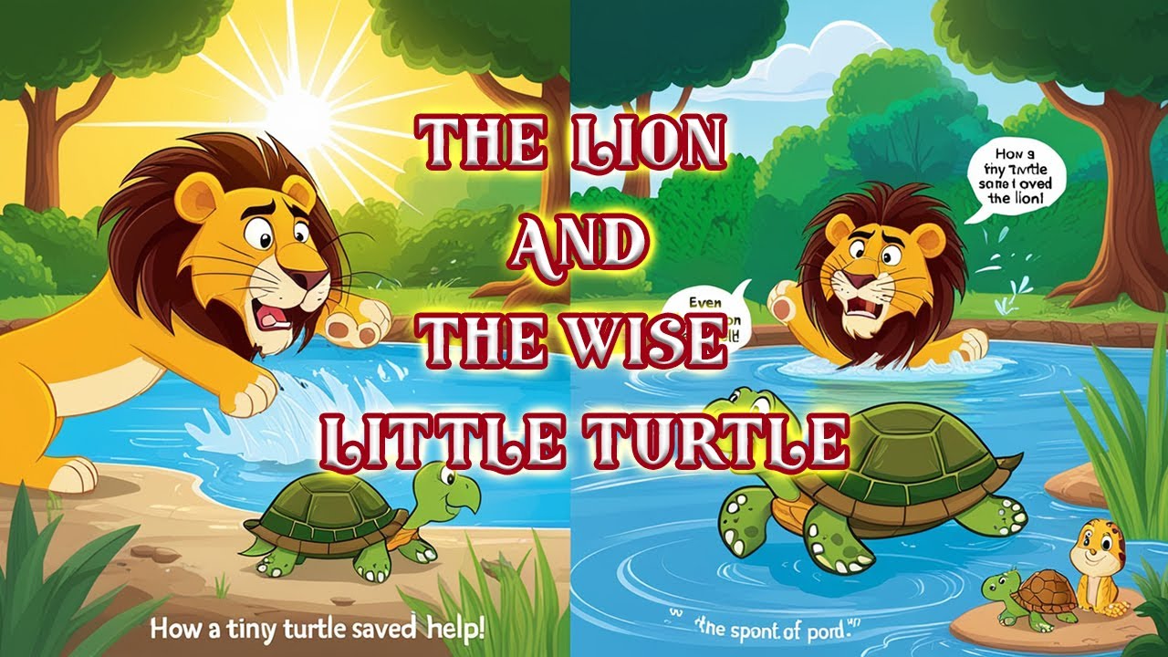 The Lion and the Wise Little Turtle || English moral stories | English ...