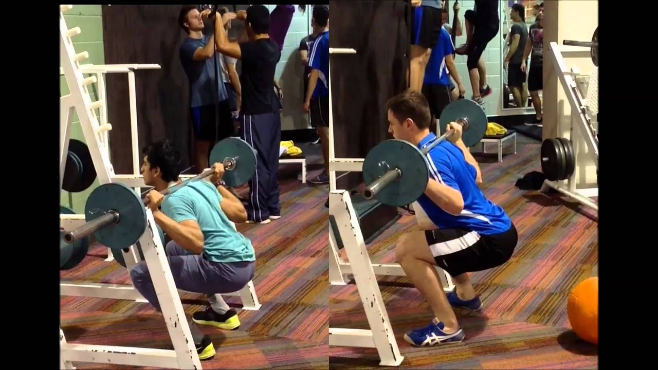 Squat technique analysis split screen - YouTube