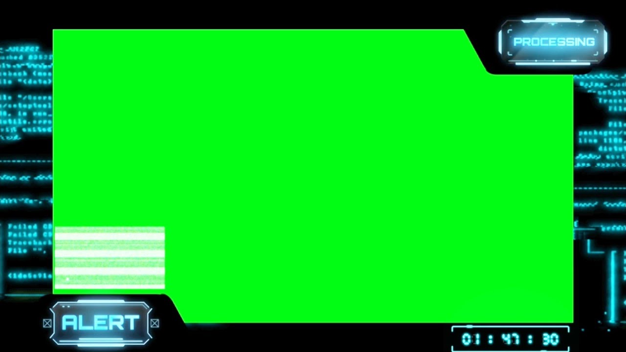 Green Screen Frame Binary Hacker Code Hologram Black Screen Sci Hud ...