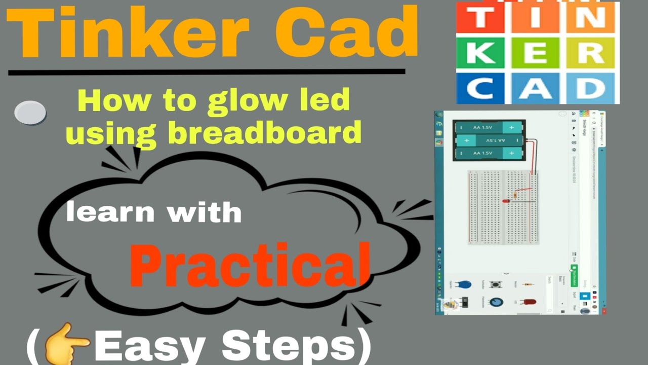How to glow led through tinkercad|| Tinkercad || Led glowing process ...