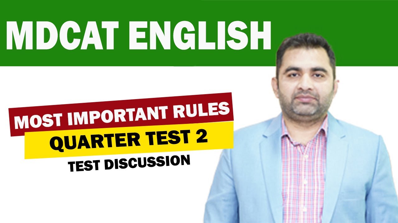 MDCAT ENGLISH - DISCUSSION ENGLISH QUARTER TEST 1 #english #mdcat # ...